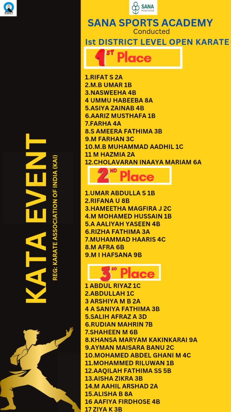 WINNERS OF KATA EVENT 2024-25 – Sana Model School